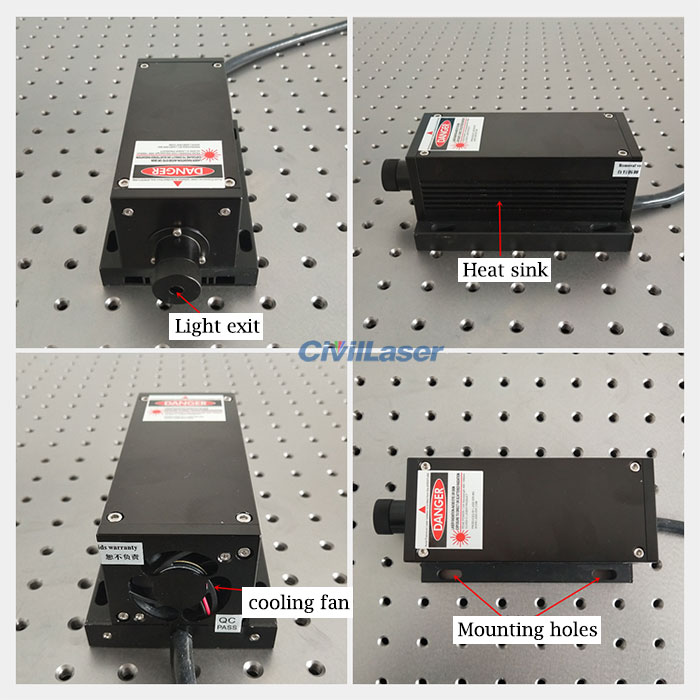 1064nm 2000mw~4000mw IR DPSS 레이저 Invisible laser source with power supply