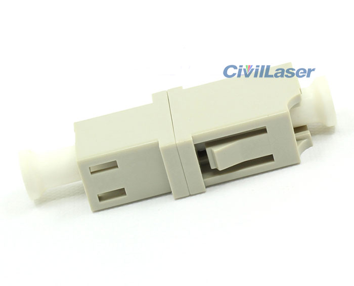 LC Multimode Single Core Fiber Optic Adapter Beige Plastic Flange Plate