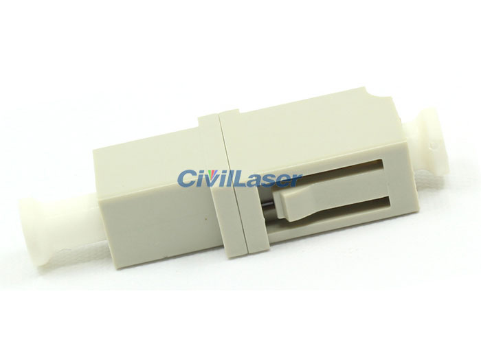 LC Multimode Single Core Fiber Optic Adapter Beige Plastic Flange Plate