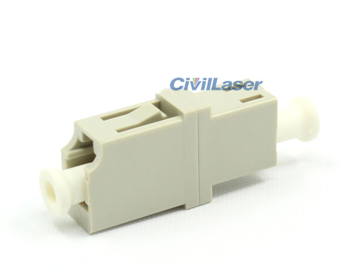 LC Multimode Single Core Fiber Optic Adapter Beige Plastic Flange Plate