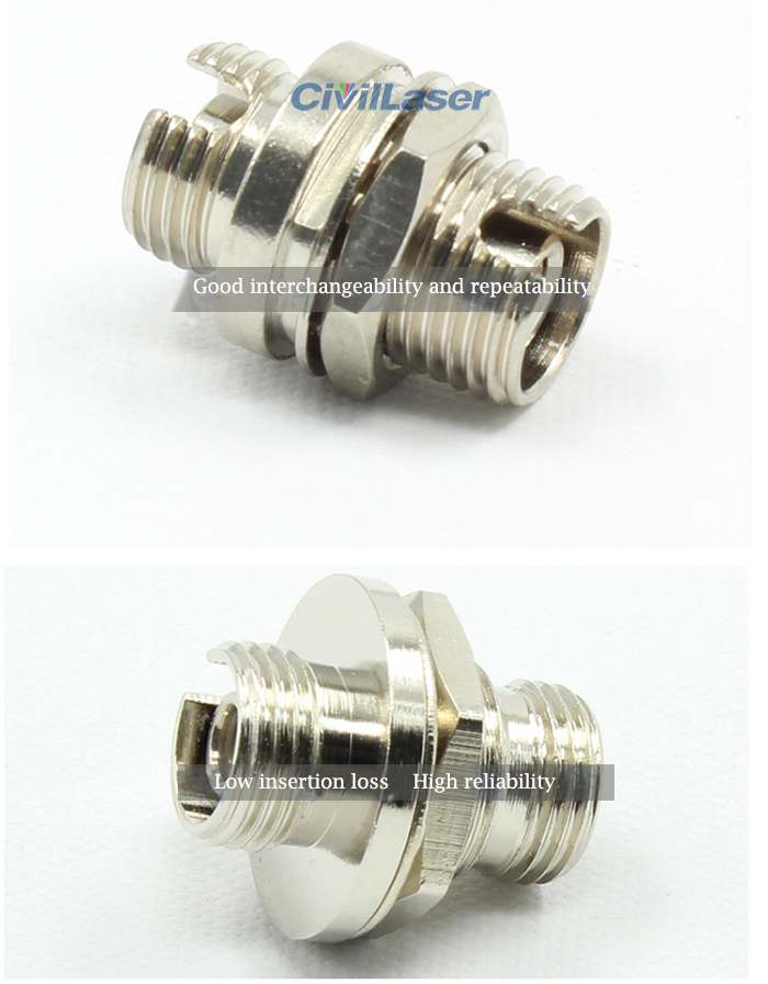 Large D FC Single mode Single Core Fiber Optic Adapter