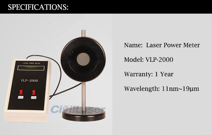 Full Wavelength 11nm~19000nm 300W~1000W Laser Power Meter Continuous ...