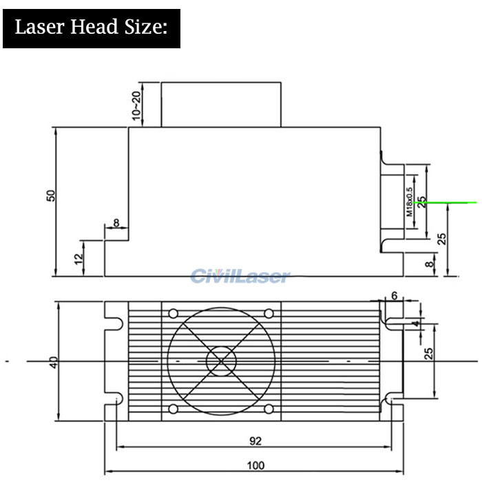 375nm 150mW UV Laser Semiconductor CW Laser 전원 공급 장치 포함