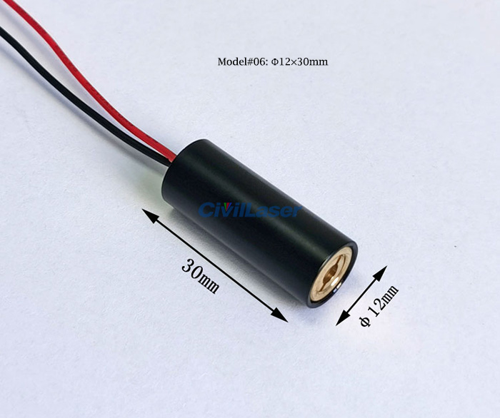 520nm 10mW Small Size Green Laser Module Dot 1mm Ultra-small Spot φ8x26mm