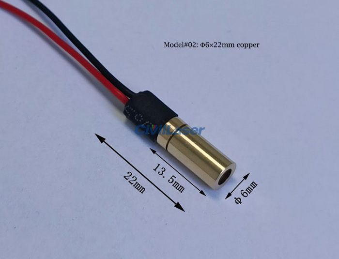 520nm 10mW Small Size Green Laser Module Dot 1mm Ultra-small Spot φ8x26mm