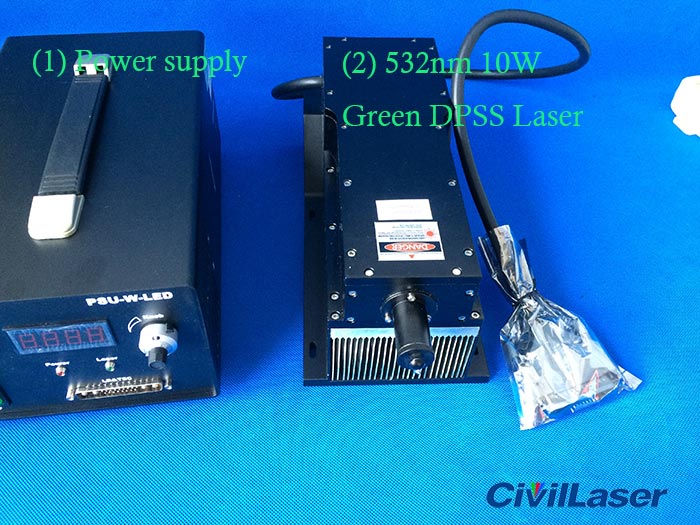 532nm 10W 녹색 DPSS 레이저 output power adjustable with digital display ...
