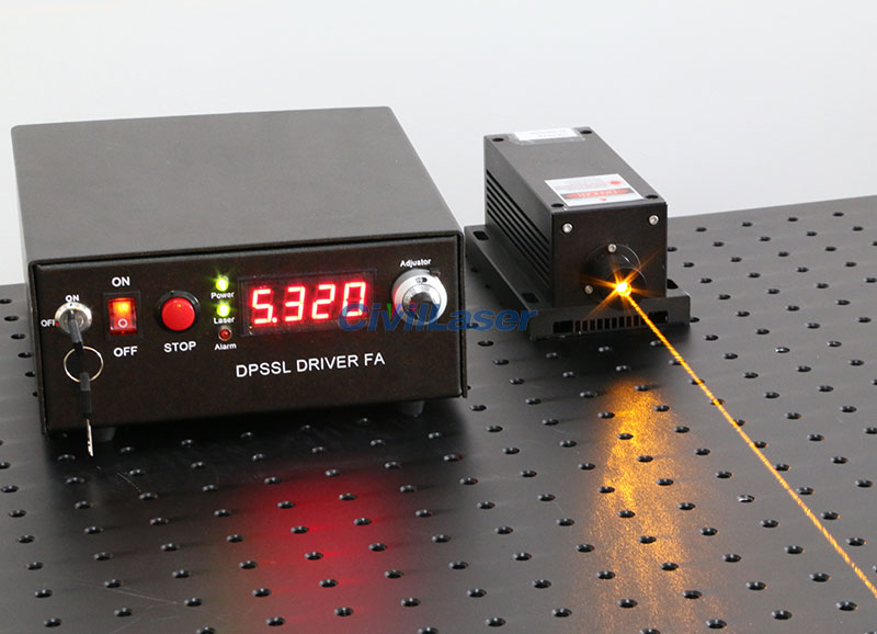 589nm 400mW DPSS Laser 노란색 레이저 빔 연구실 레이저 시스템