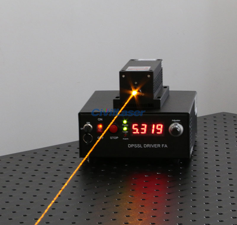 589nm 300mW~400mW 노란색 dpss laser CW Laser with Analog/TTL Modulation