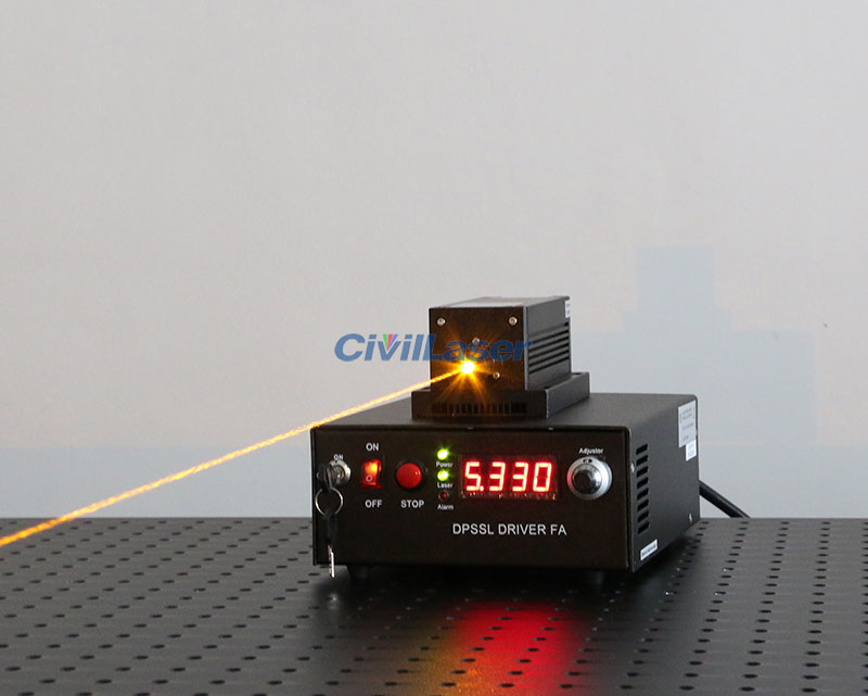 589nm 300mW~400mW 노란색 dpss laser CW Laser with Analog/TTL Modulation