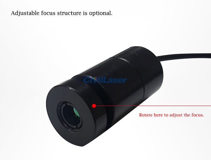 980nm 3W IR 레이저 다이오드 모듈 Dot 고출력 레이저 Adjustable Focus Φ25x47mm