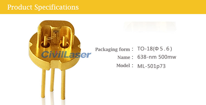 New 638nm 500mW 빨간색 레이저 다이오드 MITSUBISHI ML501P73 Pulse 1000mW