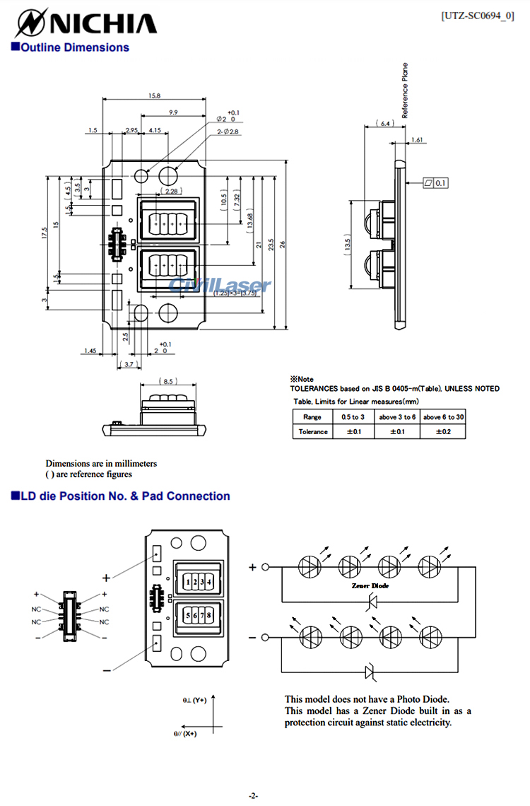 Nichia 455nm 40W Laser Integration Module NUBB14T 8 Blue Laser Modules
