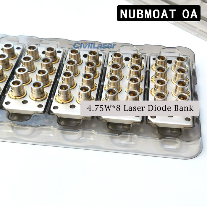 NICHIA NUBM0A 455nm 38W Blue 레이저 다이오드 4.75W*8 Diode Bank