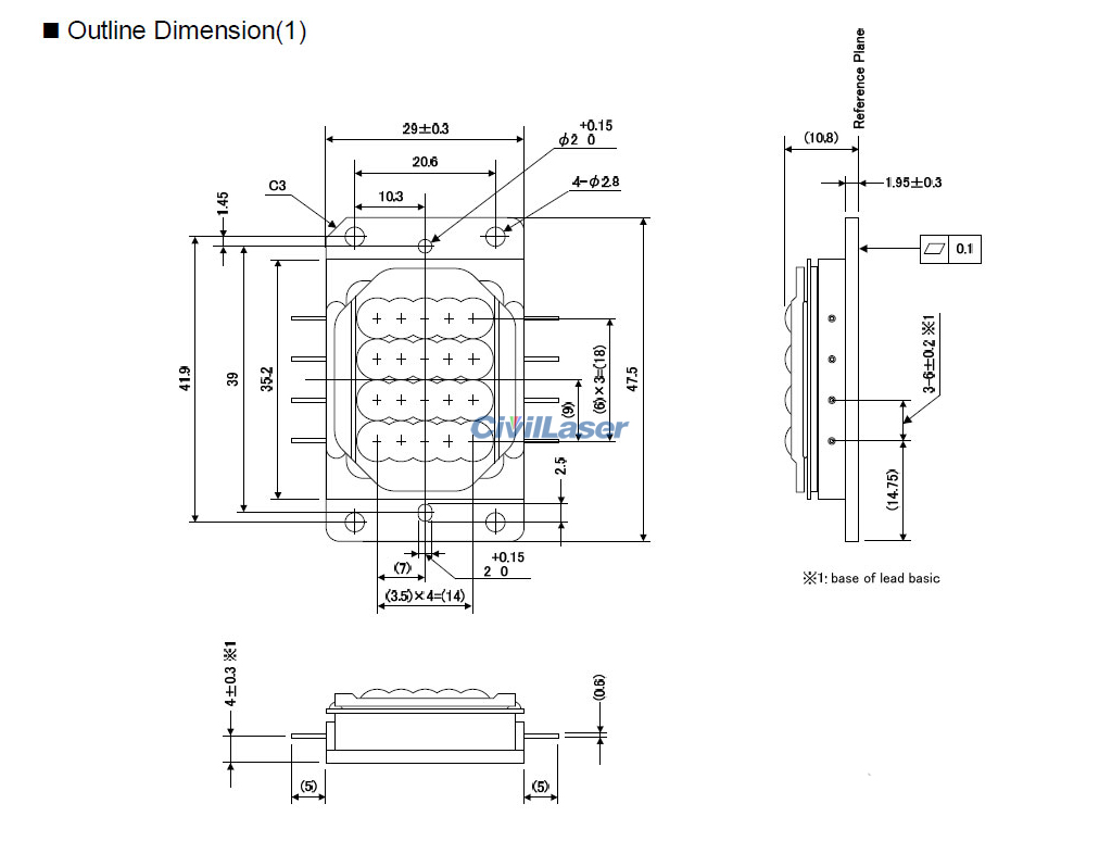 Nichia NUBM36 Projection Light Source 455nm 20*5.25W Integrated 105W ...
