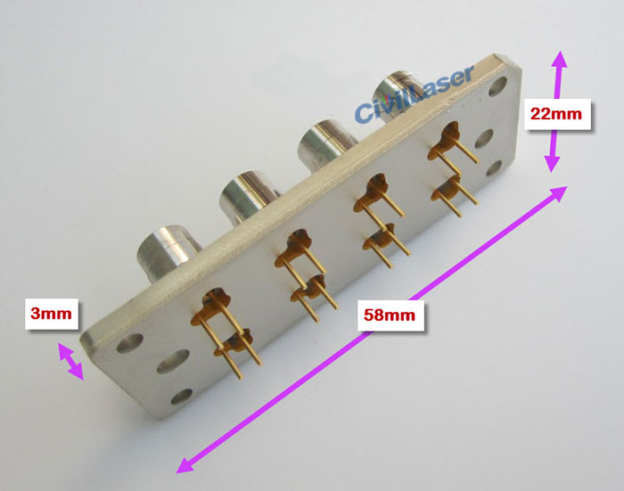Nichia NUGM03T 525nm 8W 레이저 다이오드 Bank 녹색 Light Source 8*1W LD