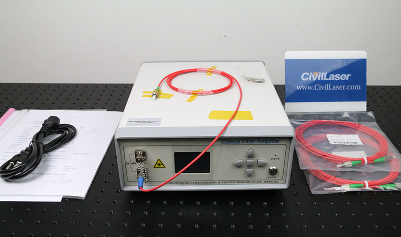 27dBm 500mW Ytterbium-doped 광섬유 증폭기 Single-mode SM 광 증폭기 YDFA-27-SM 데스크탑 유형