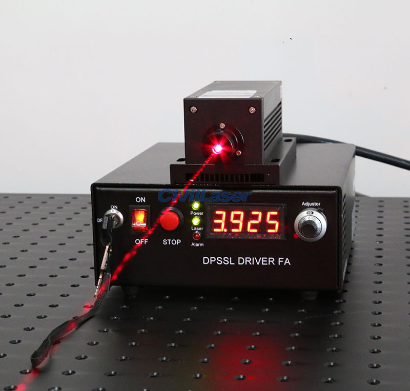 671nm 100mW~400mW 빨간색 DPSS 레이저 Diode Pumped Solid State laser with TTL ...