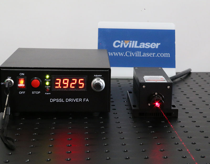 671nm 100mW~400mW 빨간색 DPSS 레이저 Diode Pumped Solid State laser with TTL ...