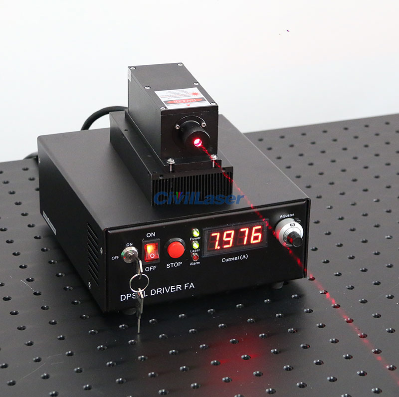 671nm 1200mW 빨간색 DPSS 레이저 고성능 Diode Pumped Laser