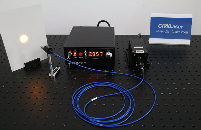 589nm 노란색 섬유 결합 레이저 0~20mW 조정 가능한 출력 전력