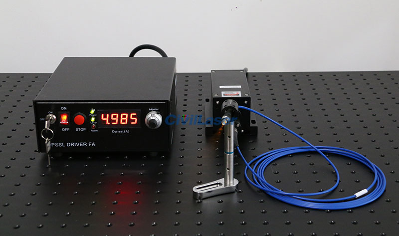 589nm 노란색 섬유 결합 레이저 0~20mW 조정 가능한 출력 전력