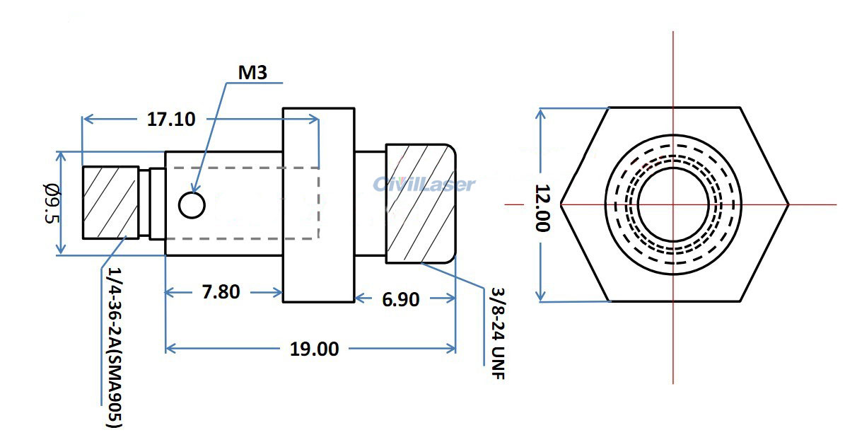 파이버 콜리메이터 SMA905 Connector Fiber Focusing Lens 5 mm Lens Diameter